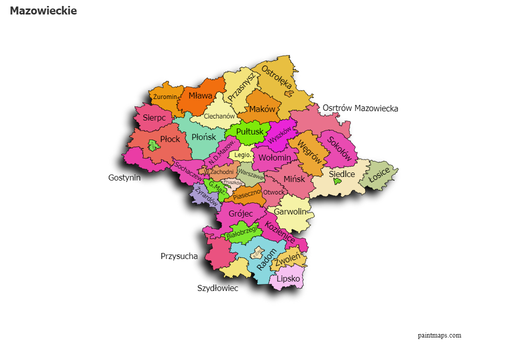 Mazowieckie Blank Map Maker Mazowieckie Blank Map Maker