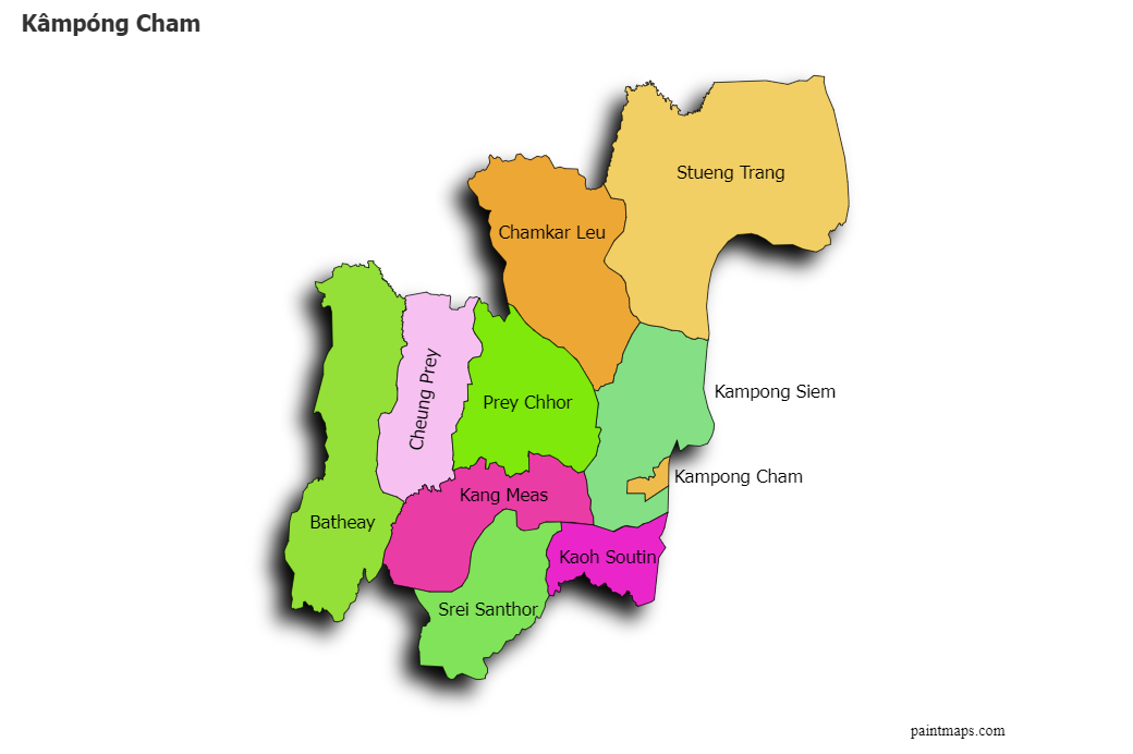 Kampong Cham Mapa En Blanco