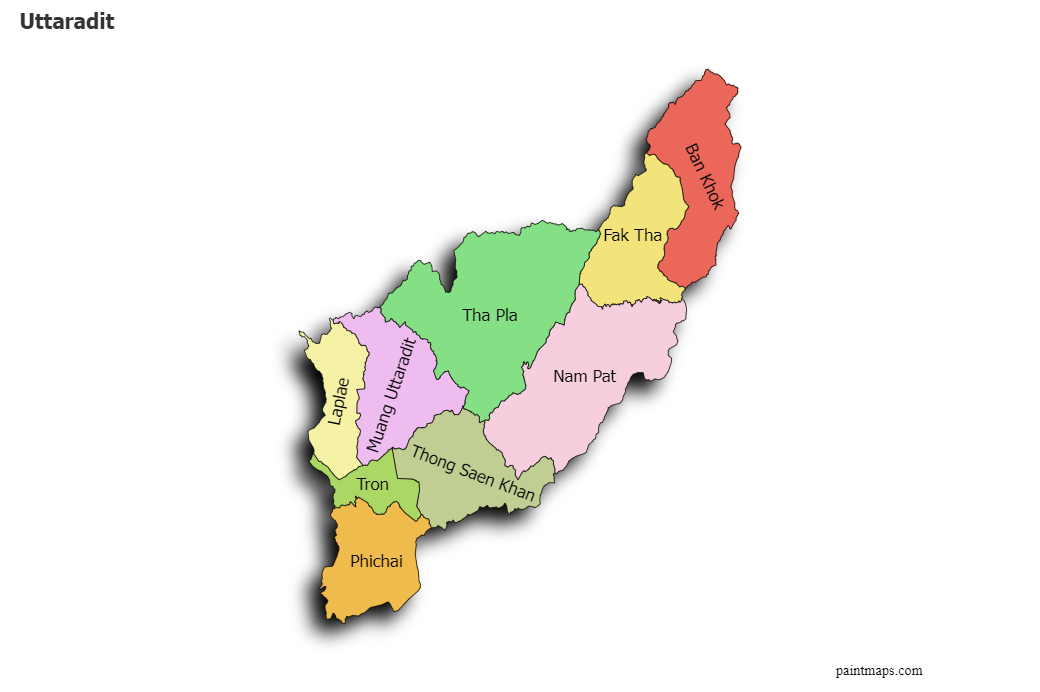 Create Custom Uttaradit Map Chart With Online Free Map Maker 4916