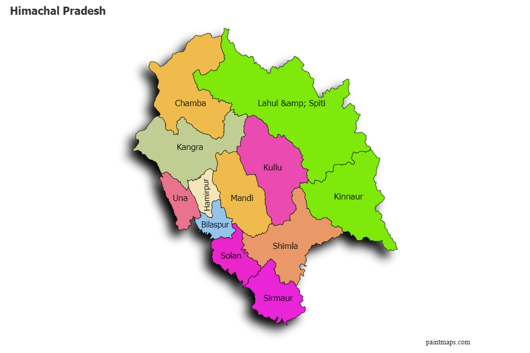 Create Custom Himachal Pradesh Map Chart with Online, Free Map Maker. Create Custom Himachal Pradesh Map Chart with Online, Free Map Maker.