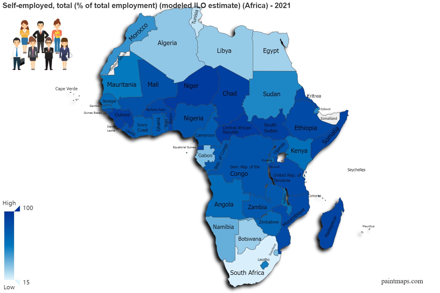Self Employed Total Percentage Of Total Employment Modeled ILO Estimate self-employed-total-percentage-of-total-employment-modeled-ilo-estimate
