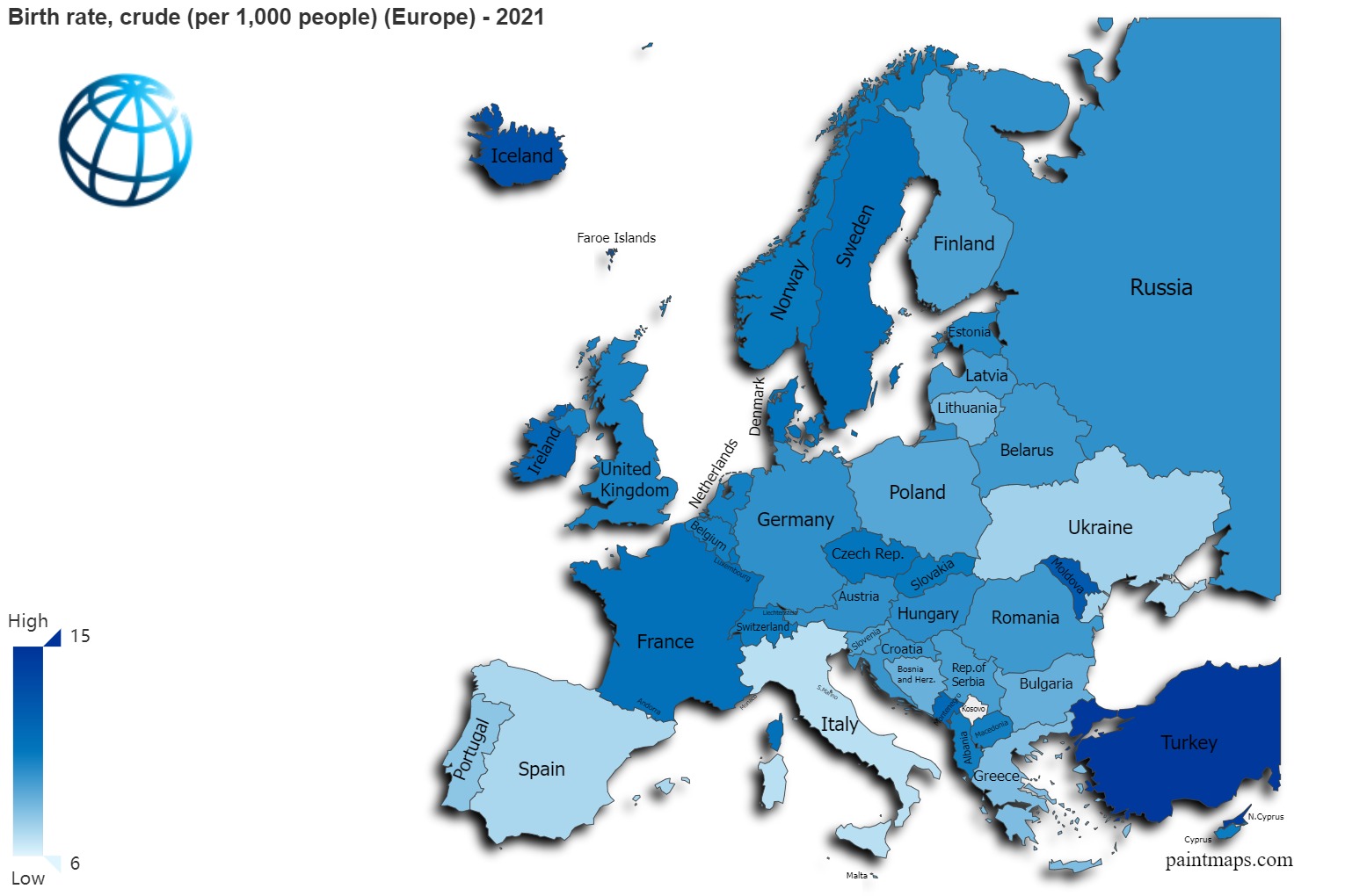 Birth Rate Crude Per 1000 People On Europe Map birth-rate-crude-per-1000-people-on-europe-map