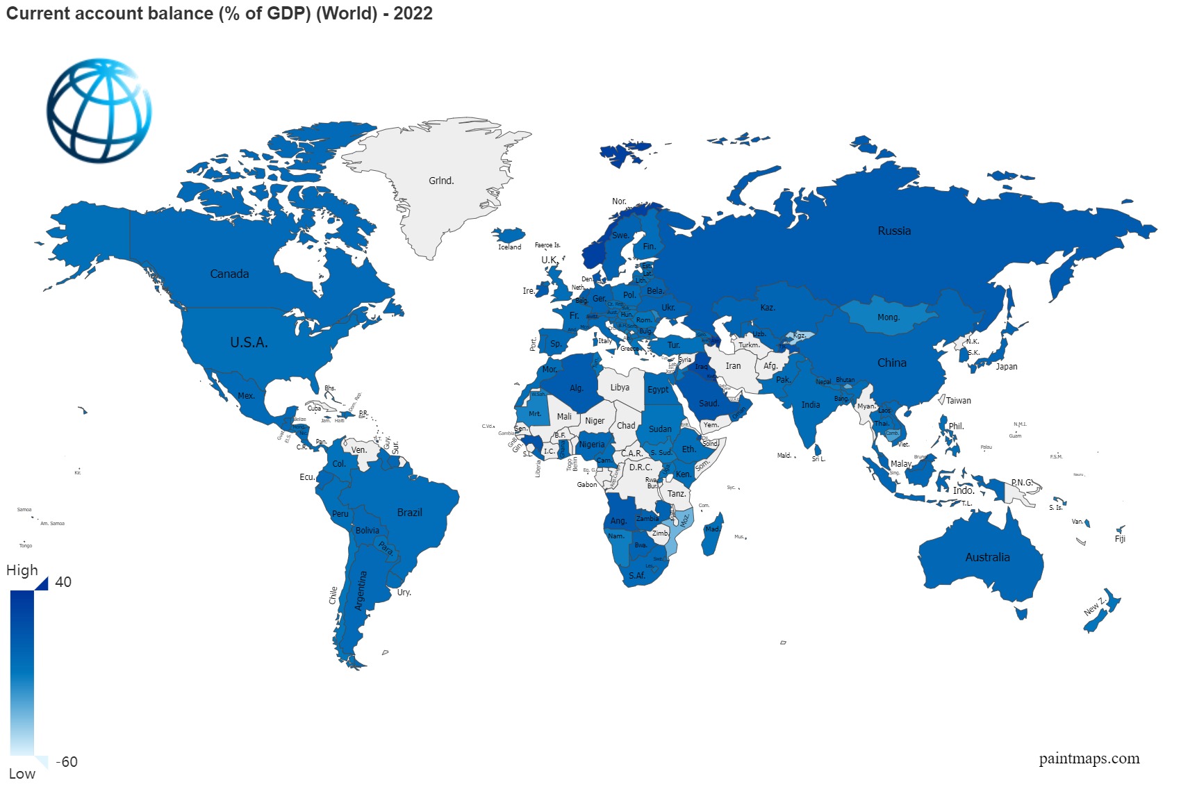 current-account-balance-percentage-of-gdp-on-world-map